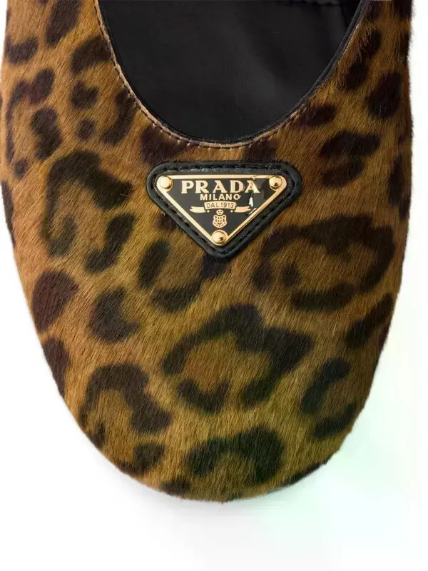 Prada Printed Leather Ballerinas