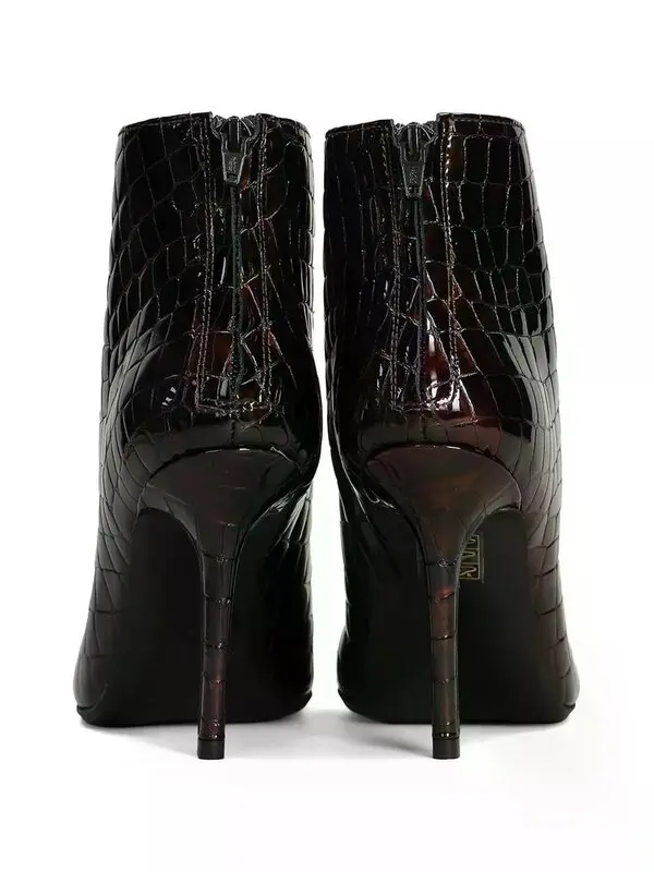 FABIO RUSCONI Croc-effect Leather Ankle Boots