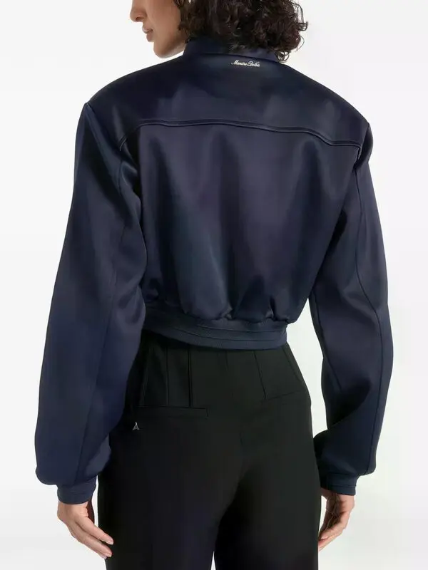 Manière De Voir Maniere De Voir Monique Satin Bomber Jacket - Blue