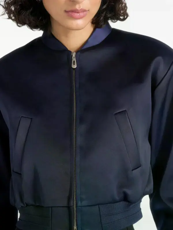 Manière De Voir Maniere De Voir Monique Satin Bomber Jacket - Blue