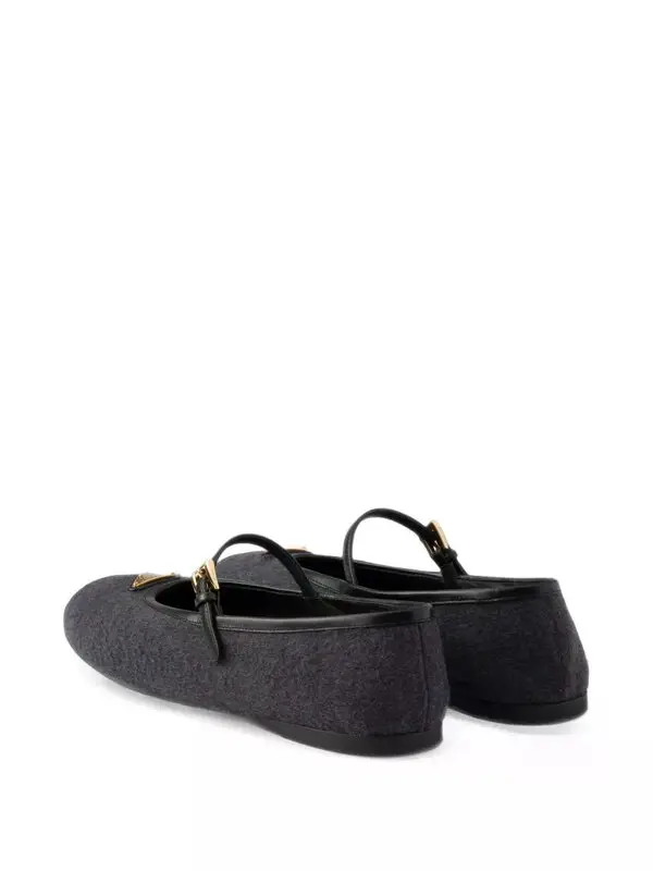 Prada Fabric Ballerinas - Grey