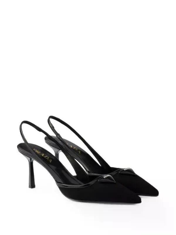 Prada Fabric Slingback Pumps - Black