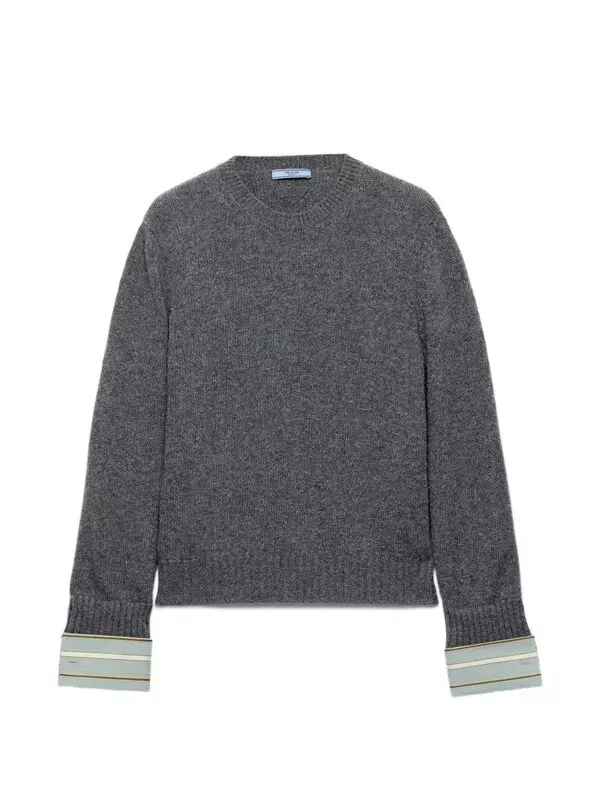 Prada Wool And Cashmere Crew-neck Sweater - Grey