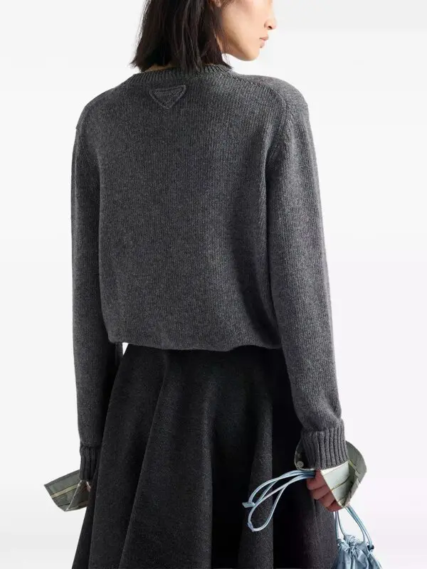 Prada Wool And Cashmere Crew-neck Sweater