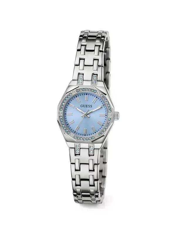 Guess Silver-tone Multi-function Watch With Swarovski Recreated™ Crystals