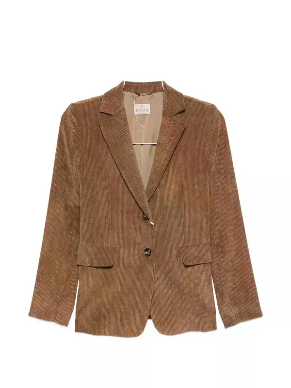 EMME Corduroy Effect Blazer - Brown
