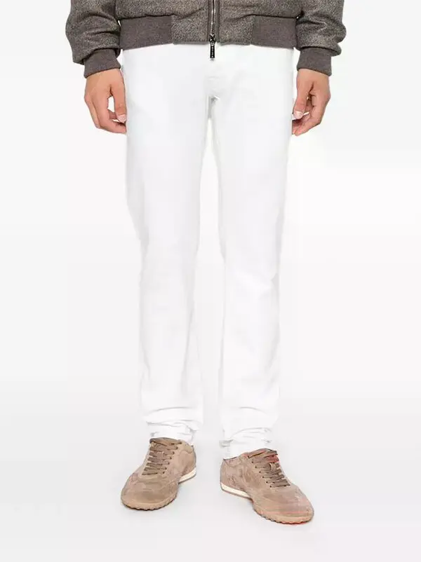 Jacob Cohen Logo-patch Straight-leg Jeans - White