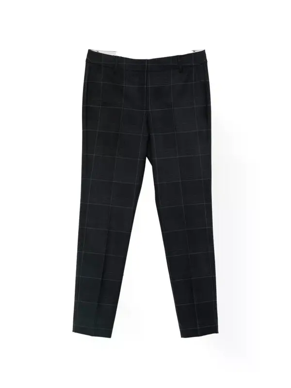 Marella Check-pattern Slim-fit Trousers - Black