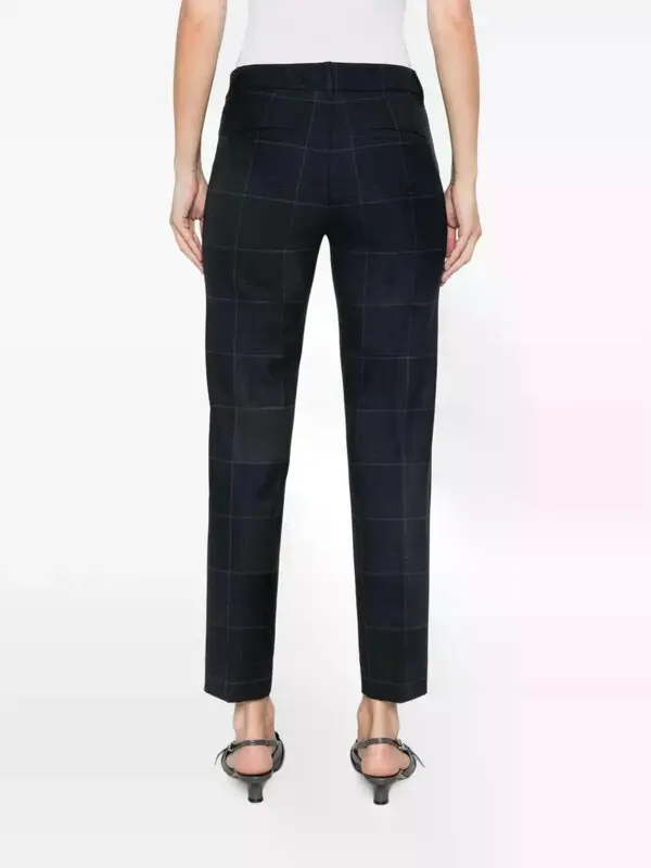 Marella Check-pattern Slim-fit Trousers