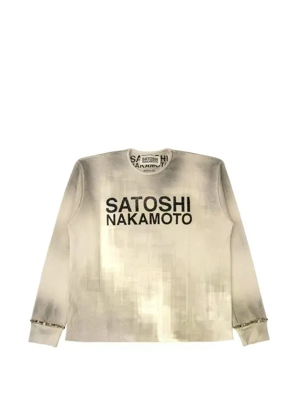 SATOSHI NAKAMOTO Logo Print Thermal Sweatshirt
