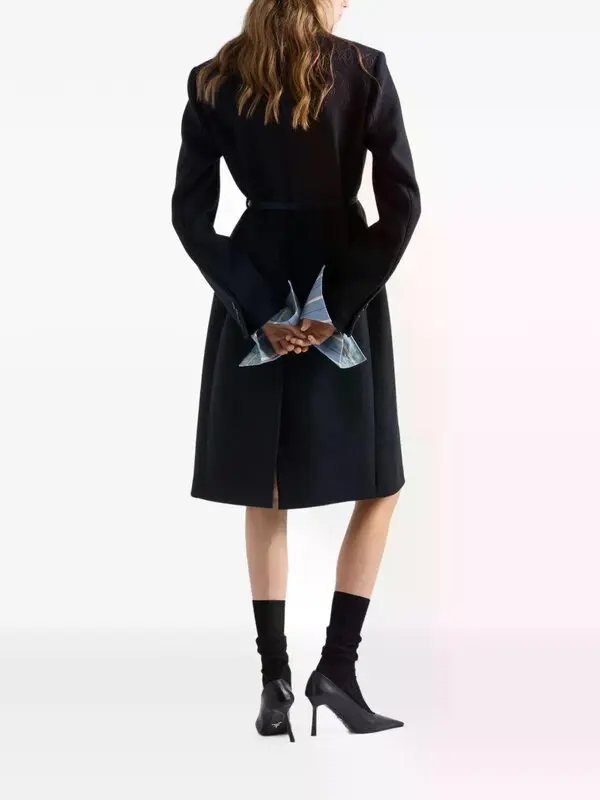 Prada Single-breasted Embroidered Double Wool Coat