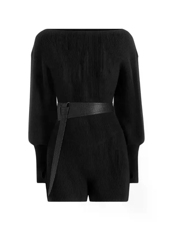 Manière De Voir Raya Off-shoulder Playsuit - Black