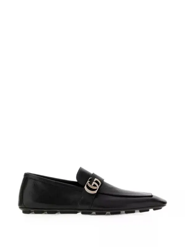 Gucci Double G Leather Loafers - Black