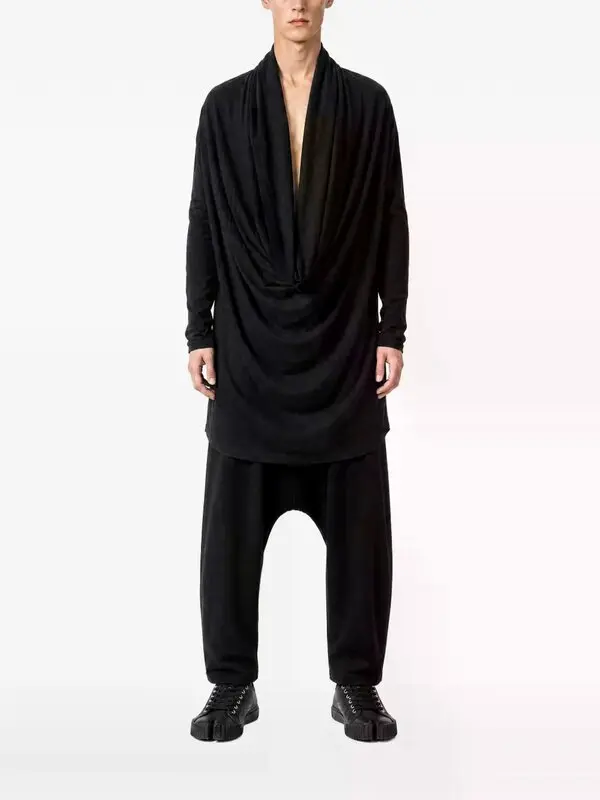 Alchemy Fashions Draped Hooded Hoodie - Black
