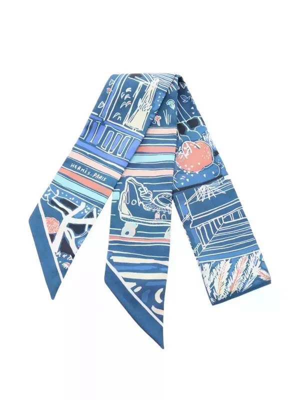 Hermès 2010s Rayures D'ete Twilly Scarf - Blue