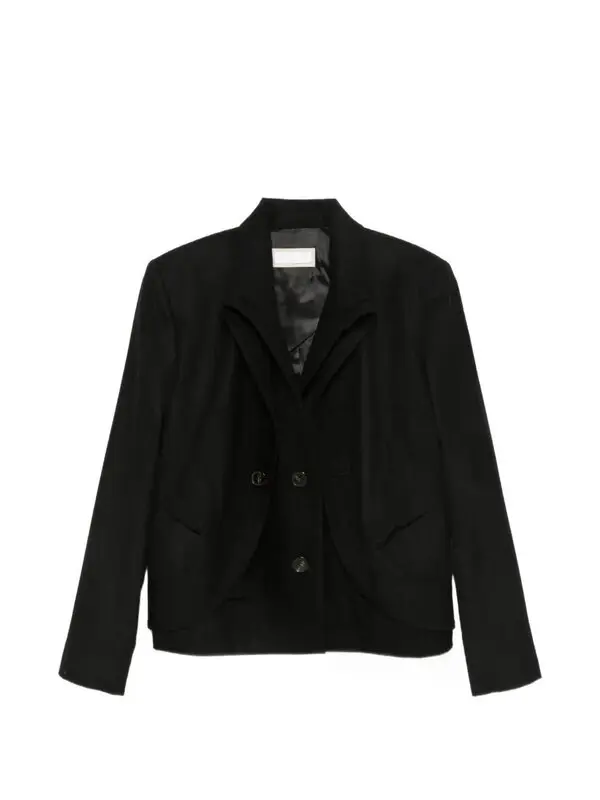 LITKOVSKA Double-breasted Layered-detail Coat - Black