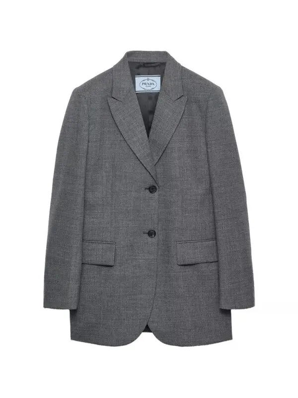 Prada Single-breasted Mélange Hopsack Jacket