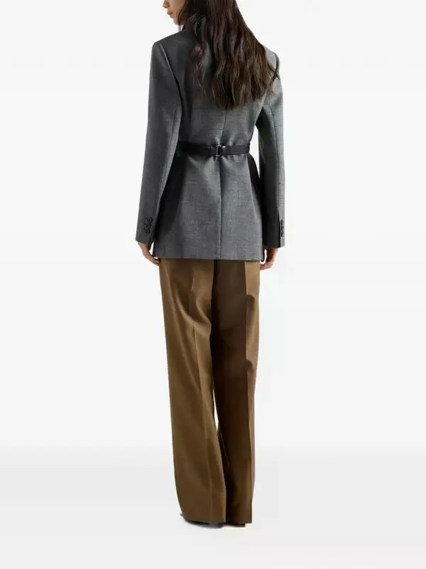 Prada Single-breasted Mélange Hopsack Jacket