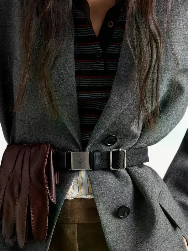 Prada Single-breasted Mélange Hopsack Jacket