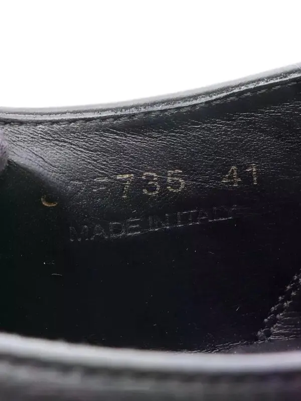 Balenciaga Leather Tractor Loafers With Logo Plate