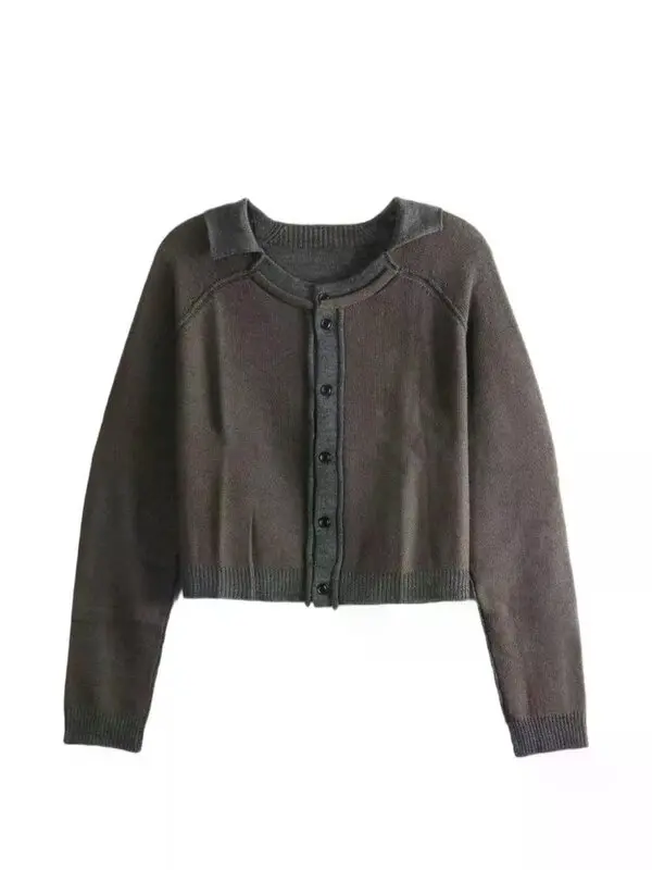 Y’s Layered-detail Raglan-sleeve Cardigan