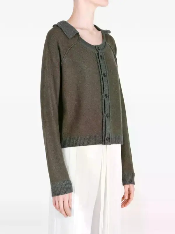 Y’s Layered-detail Raglan-sleeve Cardigan