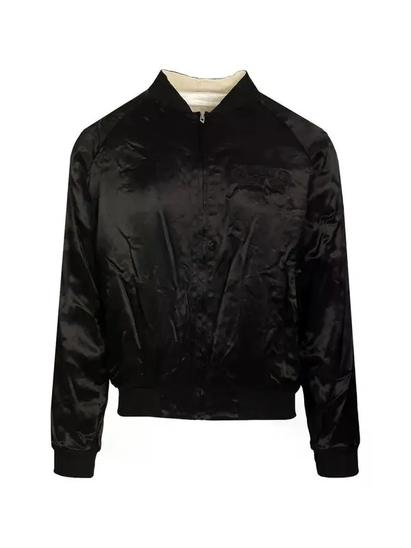 DIESEL® Reversible Satin Bomber Jacket - Black