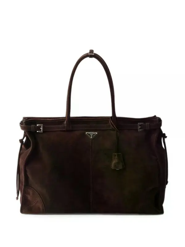 Prada Bonnie Suede Tote Bag - Brown