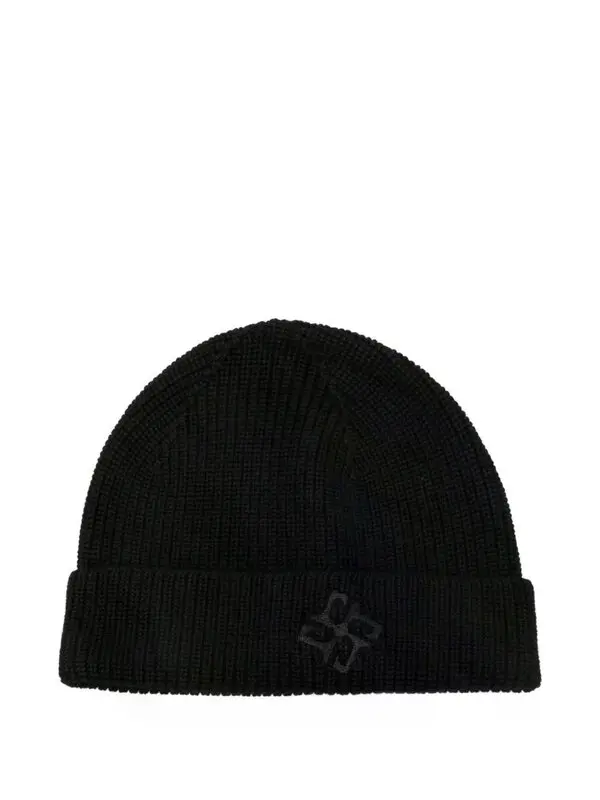 Tagliatore Grouse Logo-embroidered Ribbed Beanie Hat - Black