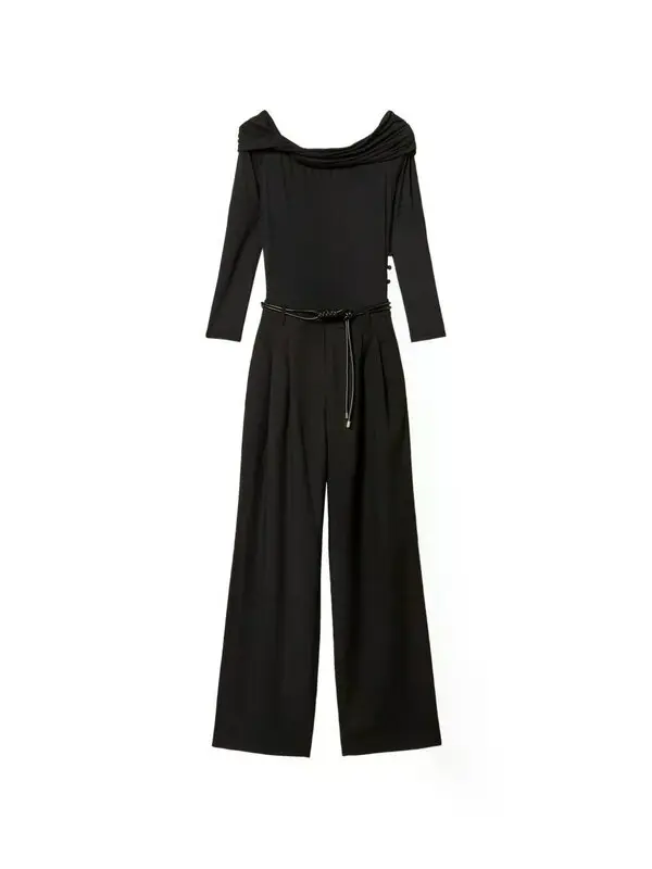 TWINSET Jumpsuit With Draping And Belt - Black