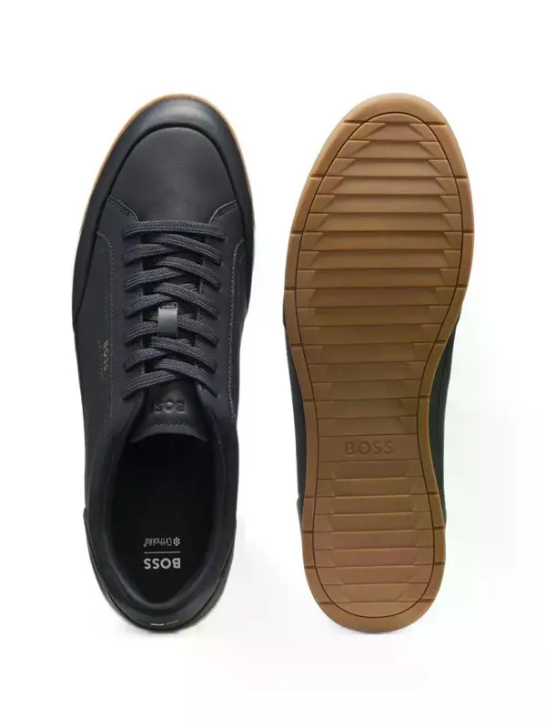 BOSS Leather Sneakers With Foil Logo