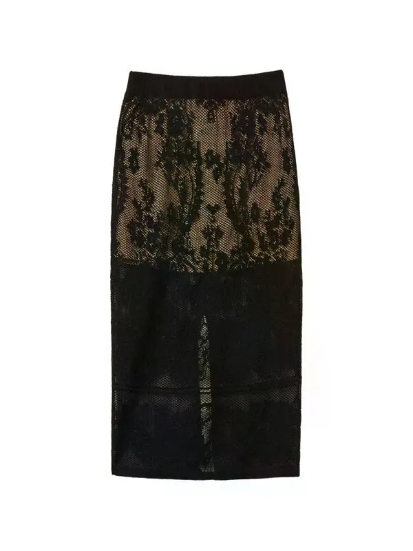 TWINSET Jacquard-knit Midi Skirt - Black