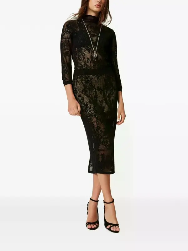 TWINSET Jacquard-knit Midi Skirt