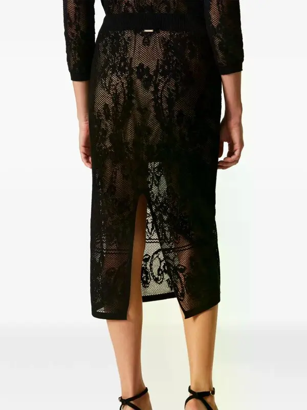TWINSET Jacquard-knit Midi Skirt