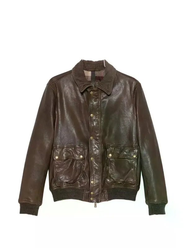 THE JACKIE LEATHERS Bomber Jacket - Brown