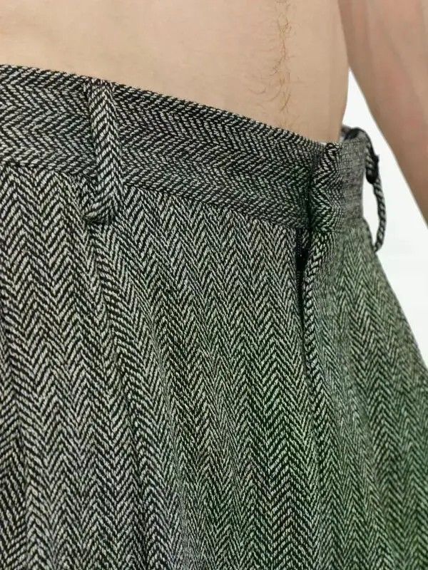 Dsquared2 Herringbone Pattern Pleated Wide Leg Trousers