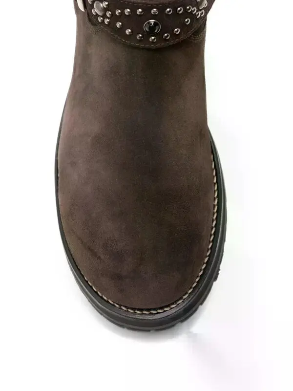 SECOND / LAYER Buckled Studded Boots