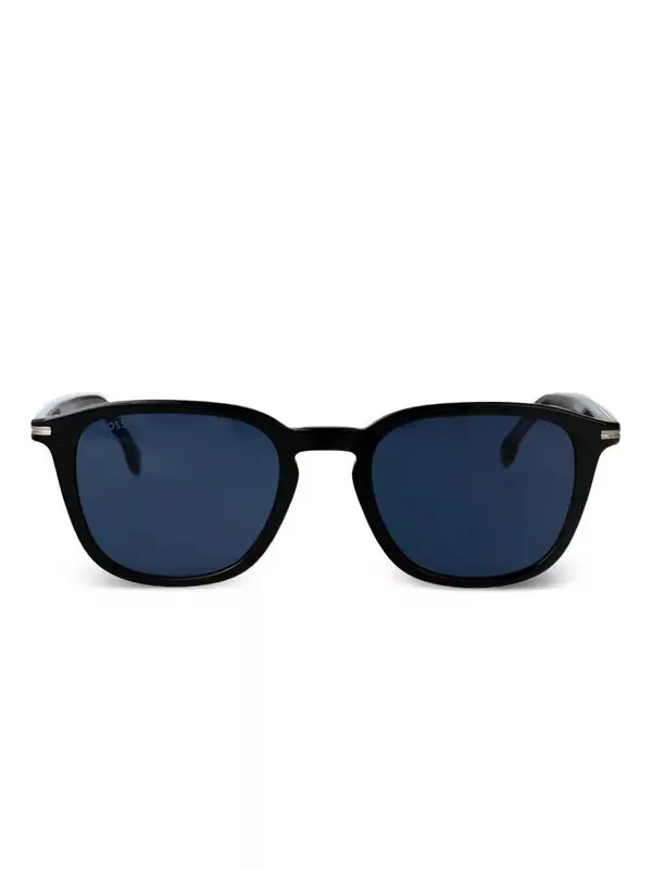 BOSS Square Frame Sunglasses With Logo Detail - Black