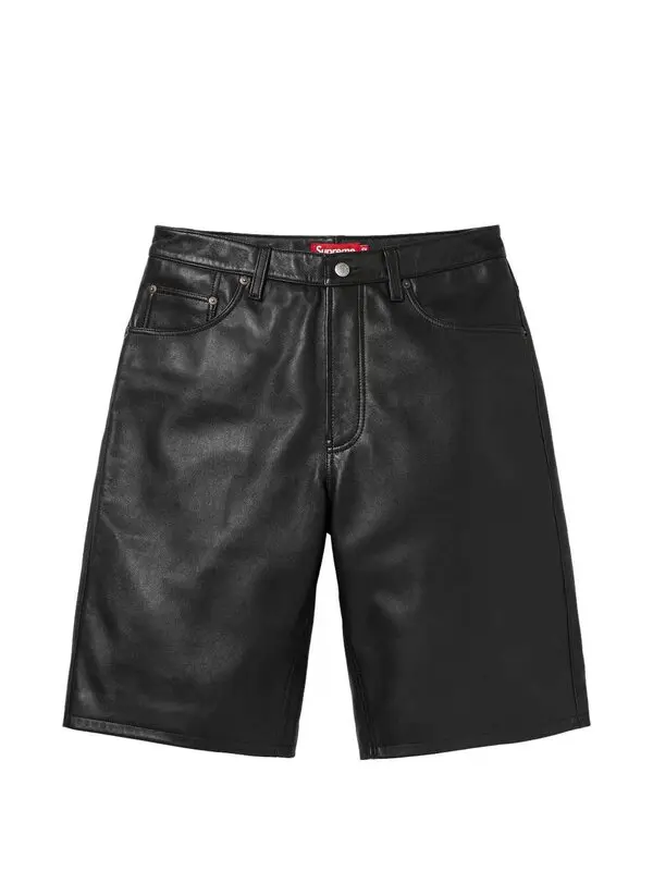 Supreme Baggy Leather Shorts - Black