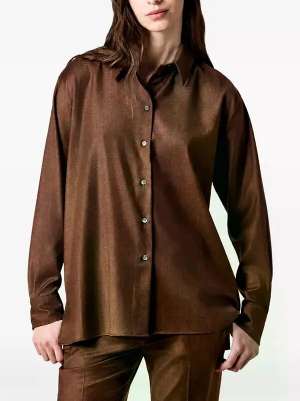 Paul Smith Button-up Wool Shirt - Brown