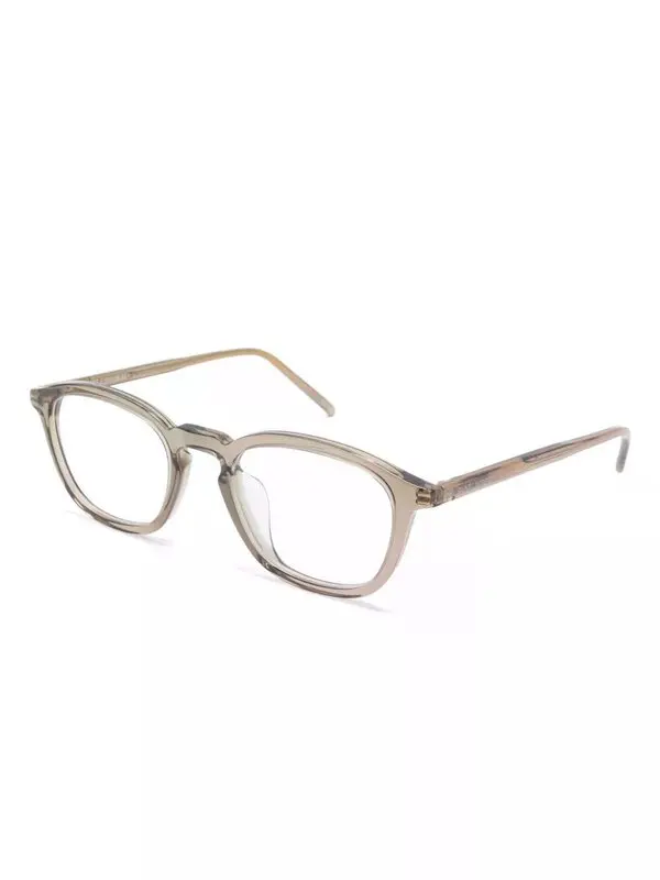 Saint Laurent Rectangular Full Rim Acetate Eyeglasses - Grey