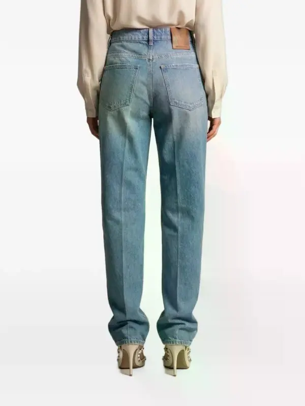 Valentino Garavani Button-embellished Straight Leg Jeans