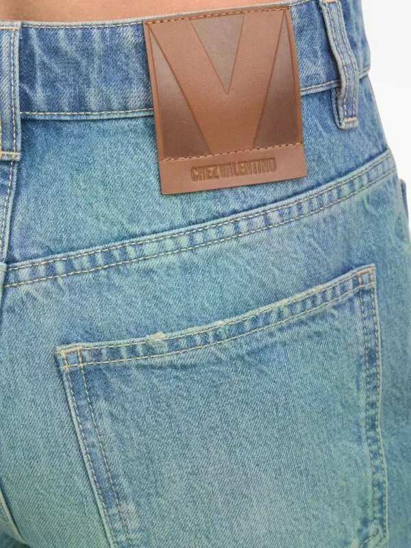 Valentino Garavani Button-embellished Straight Leg Jeans