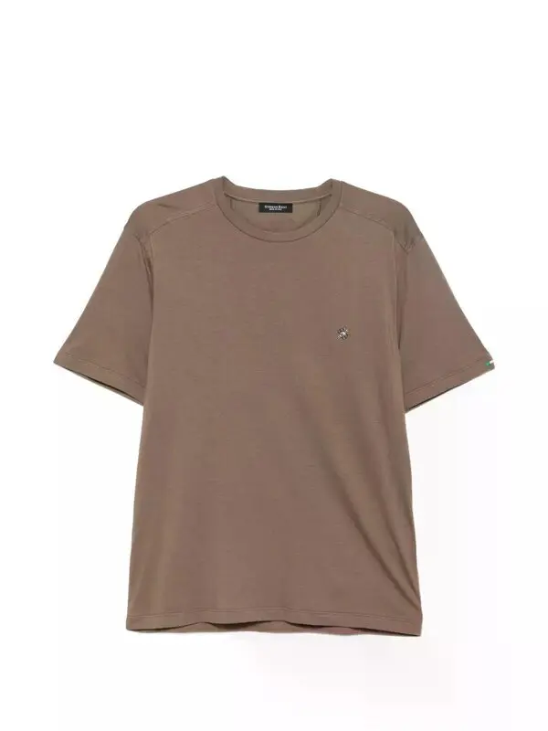 Stefano Ricci Logo-plaque T-shirt - Brown