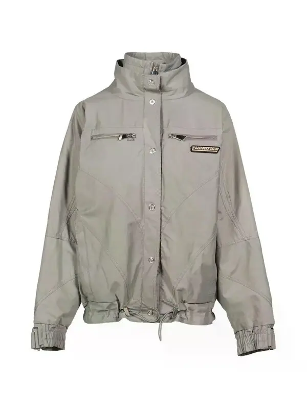 Attico Logo-patch Drawstring Bomber Jacket - Grey