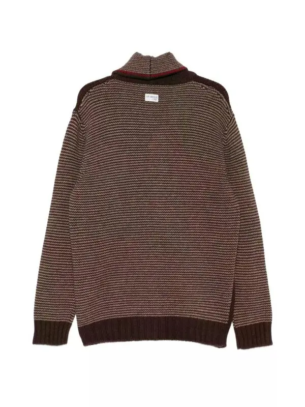 FAY Geometric Pattern Shawl Collar Cardigan