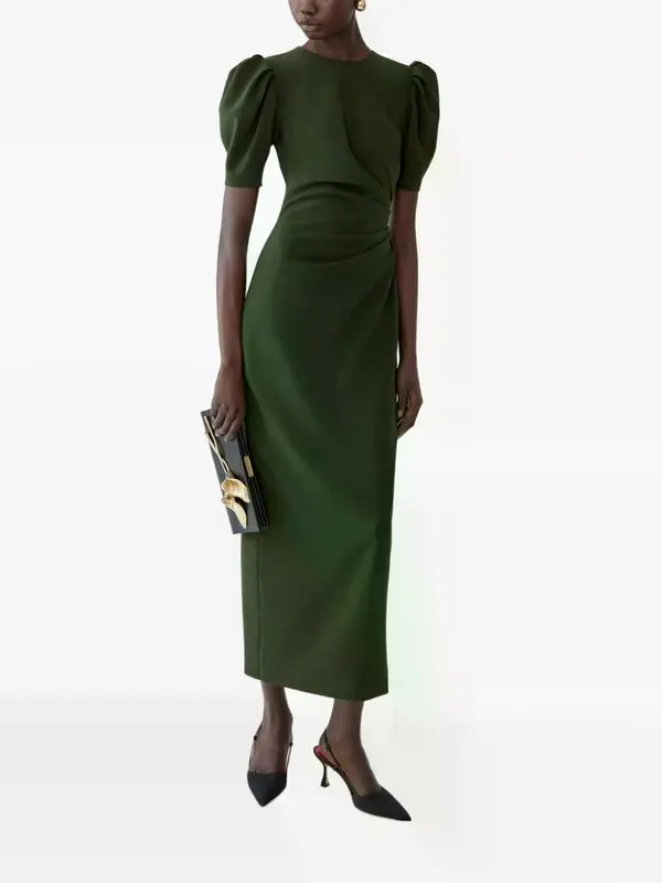 Carolina Herrera Puff-sleeve Draped Maxi Dress
