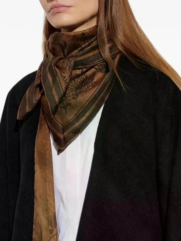 FERRAGAMO Floral-print Silk Scarf