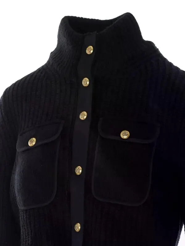 Pinko Ribbed Knit Pocket Cardigan