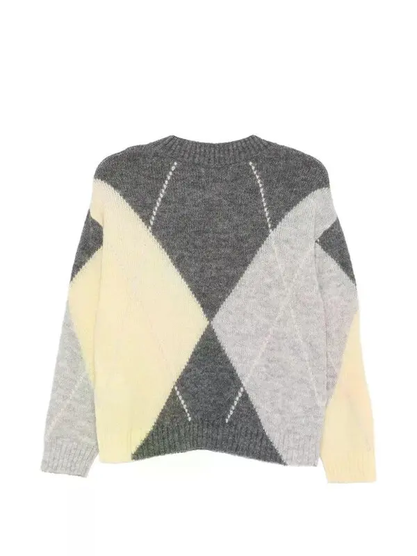 Alpha Studio Argyle Knit Sweater